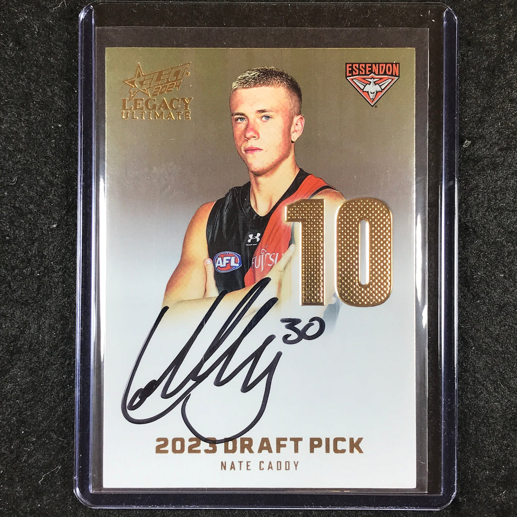 2024 Select AFL Legacy Ultimate NATE CADDY Draft Pick Signatures Gold – Cherry Collectables