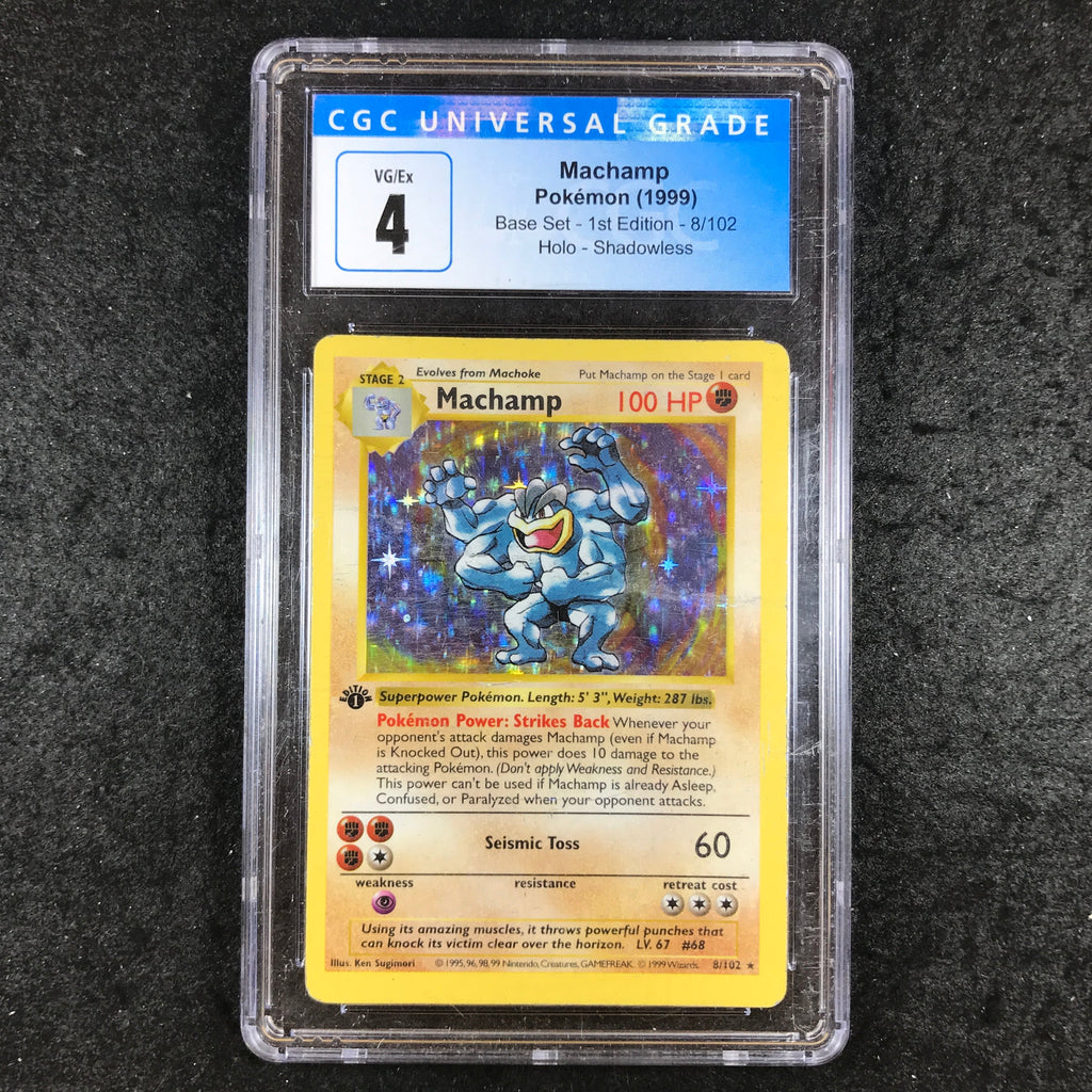 CGC 4 Machamp - 8/102 - Holo Rare Base Set 1st Edition Shadowless 055 – Cherry Collectables