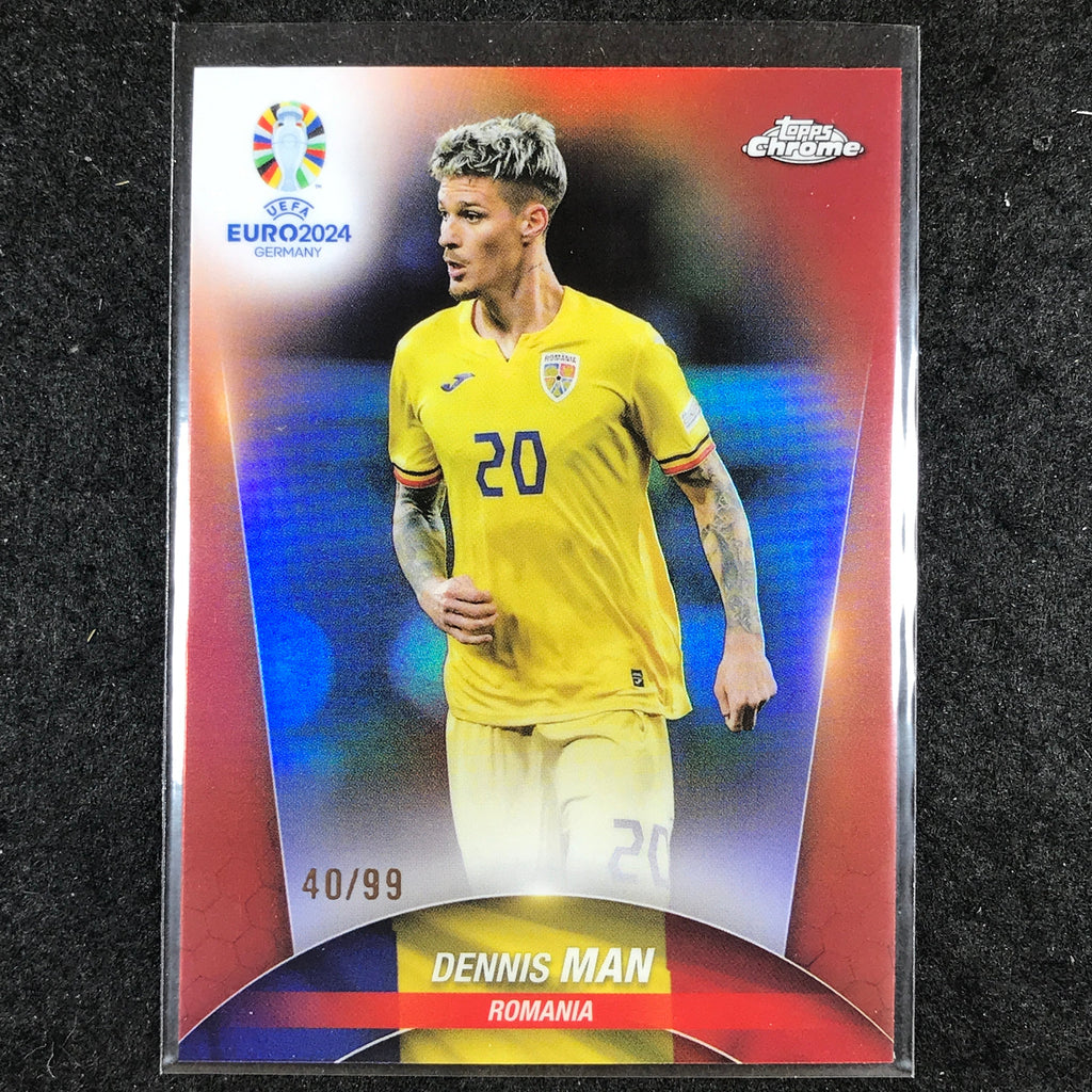 2023-24 Topps Chrome UEFA Euro DENNIS MAN Base Color Match 40/99 #82 – Cherry Collectables