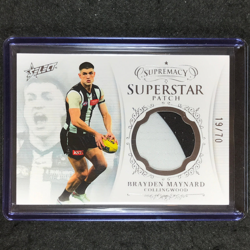 2024 Select AFL Supremacy BRAYDEN MAYNARD Superstar Patch 19/70 #8 – Cherry Collectables