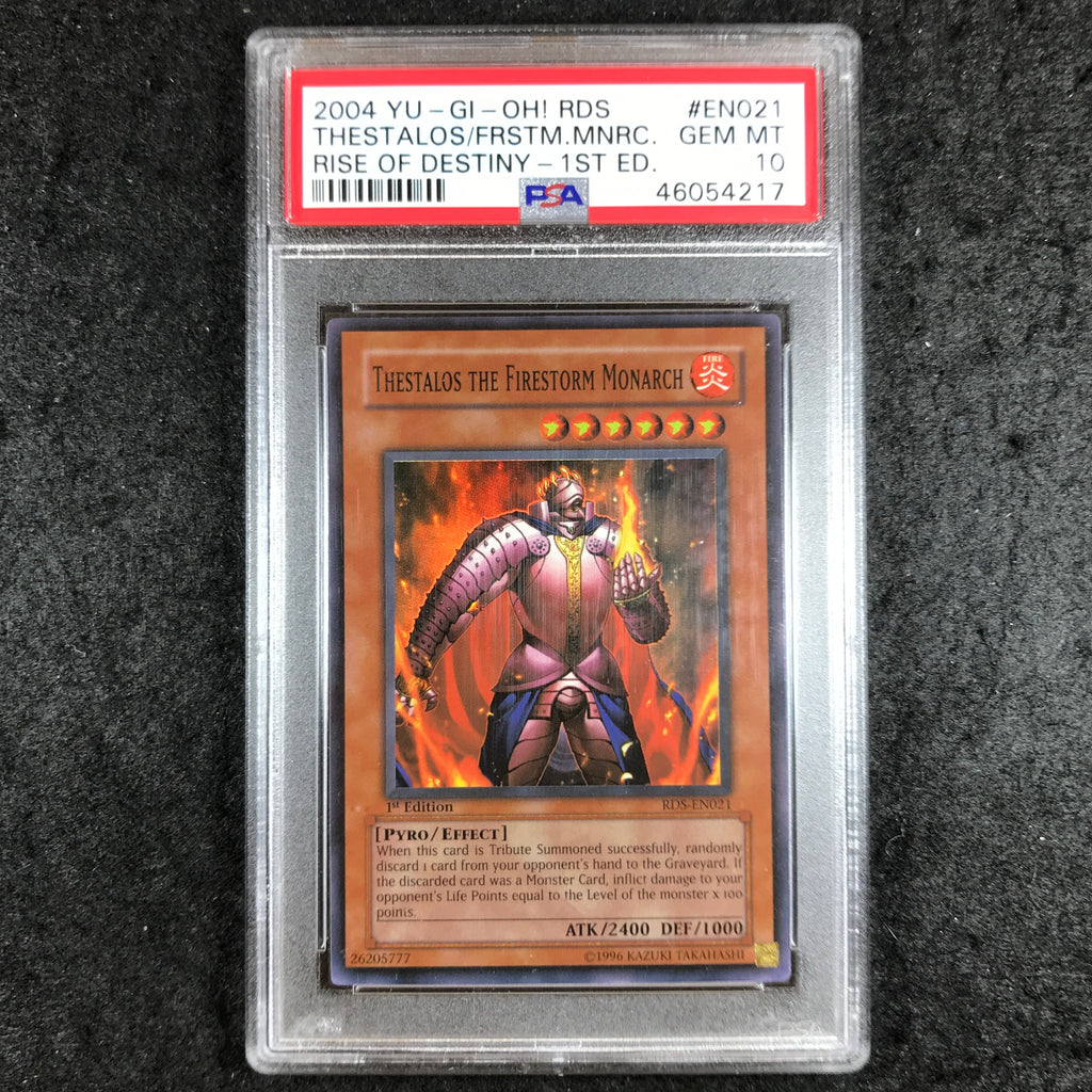 PSA 10 Thestalos the Firestorm Monarch - RDS-EN021 - Super Rare Rise o – Cherry Collectables