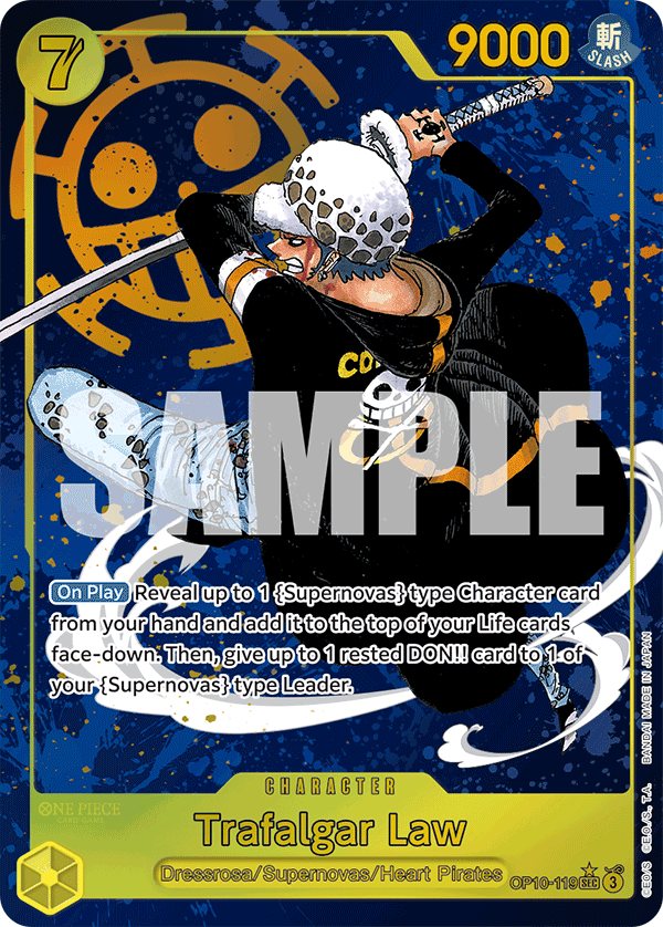 [ALTERNATE ART] Trafalgar Law (119) (Parallel) OP10-119 - SEC OP-10 Ro – Cherry Collectables