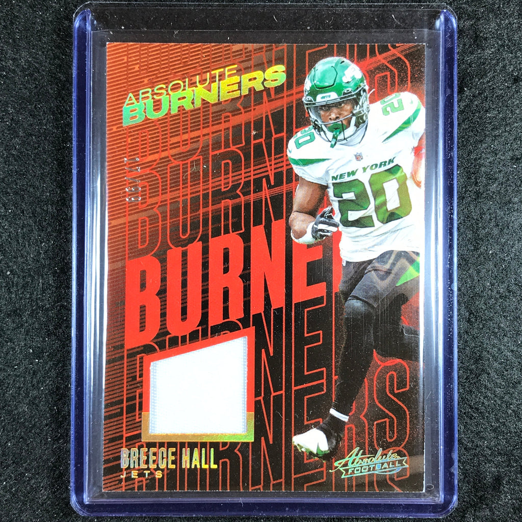 2023 Absolute Football Breece Hall Absolute Burners Jersey Relic Gold – Cherry Collectables