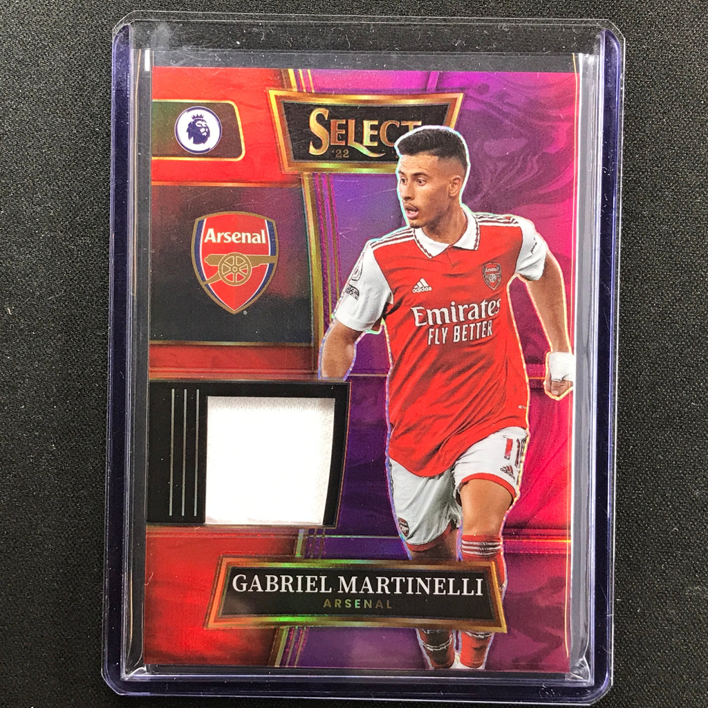 2022-23 Select Epl Gabriel Martinelli Select Swatches Relic Purple 26/ – Cherry Collectables