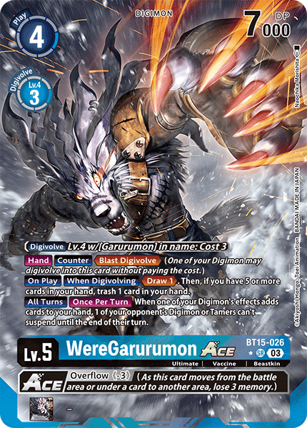 Alternate Art Weregarurumon Ace Bt15-026 Sr - Bt15 Exceed Apocalypse – Cherry Collectables