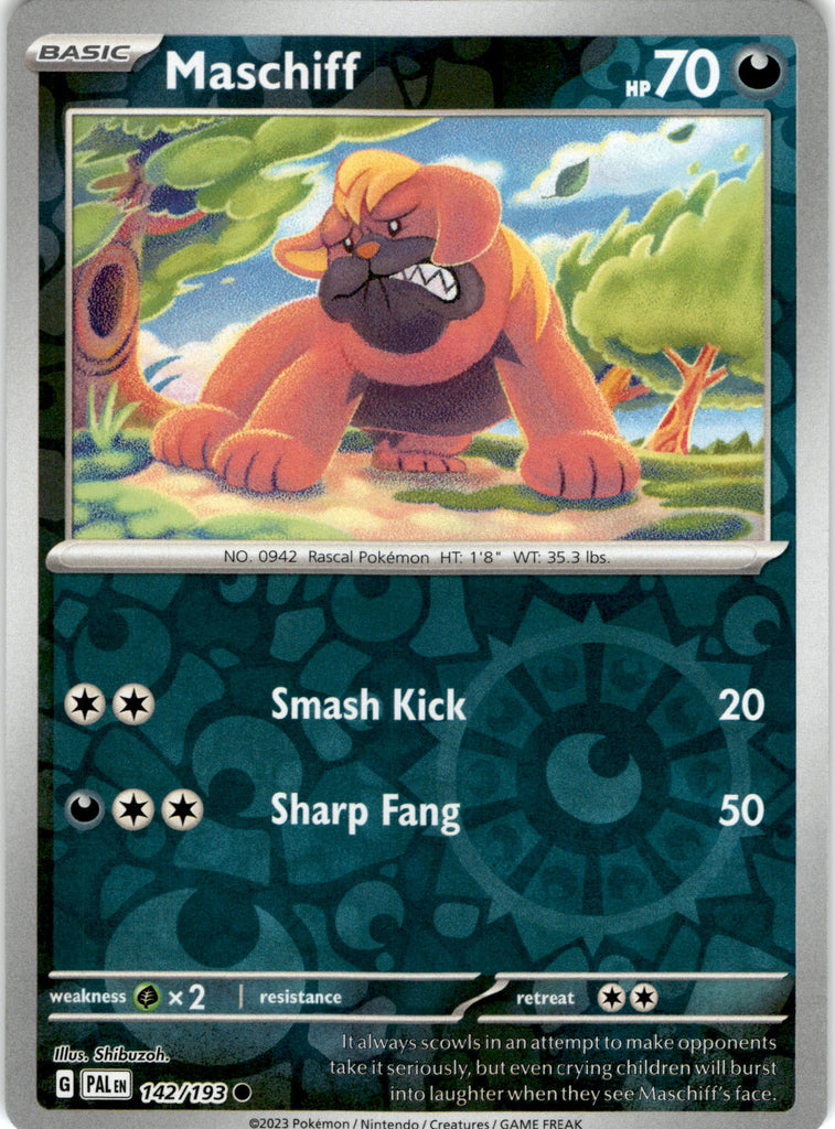 Maschiff - 142/193 - Reverse Holo Paldea Evolved – Cherry Collectables