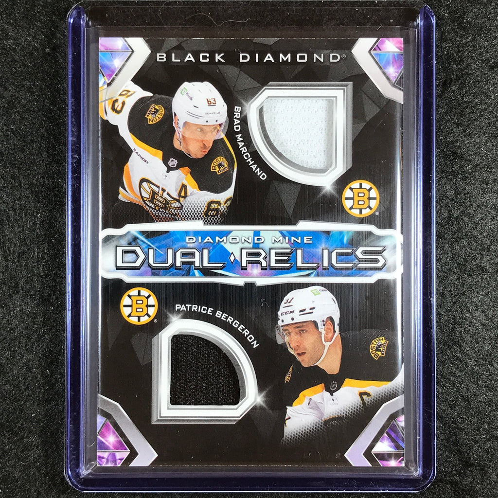 2023-24 Black Diamond NHL MARCHAND BERGERON Diamond Mine Dual Relic Je ...
