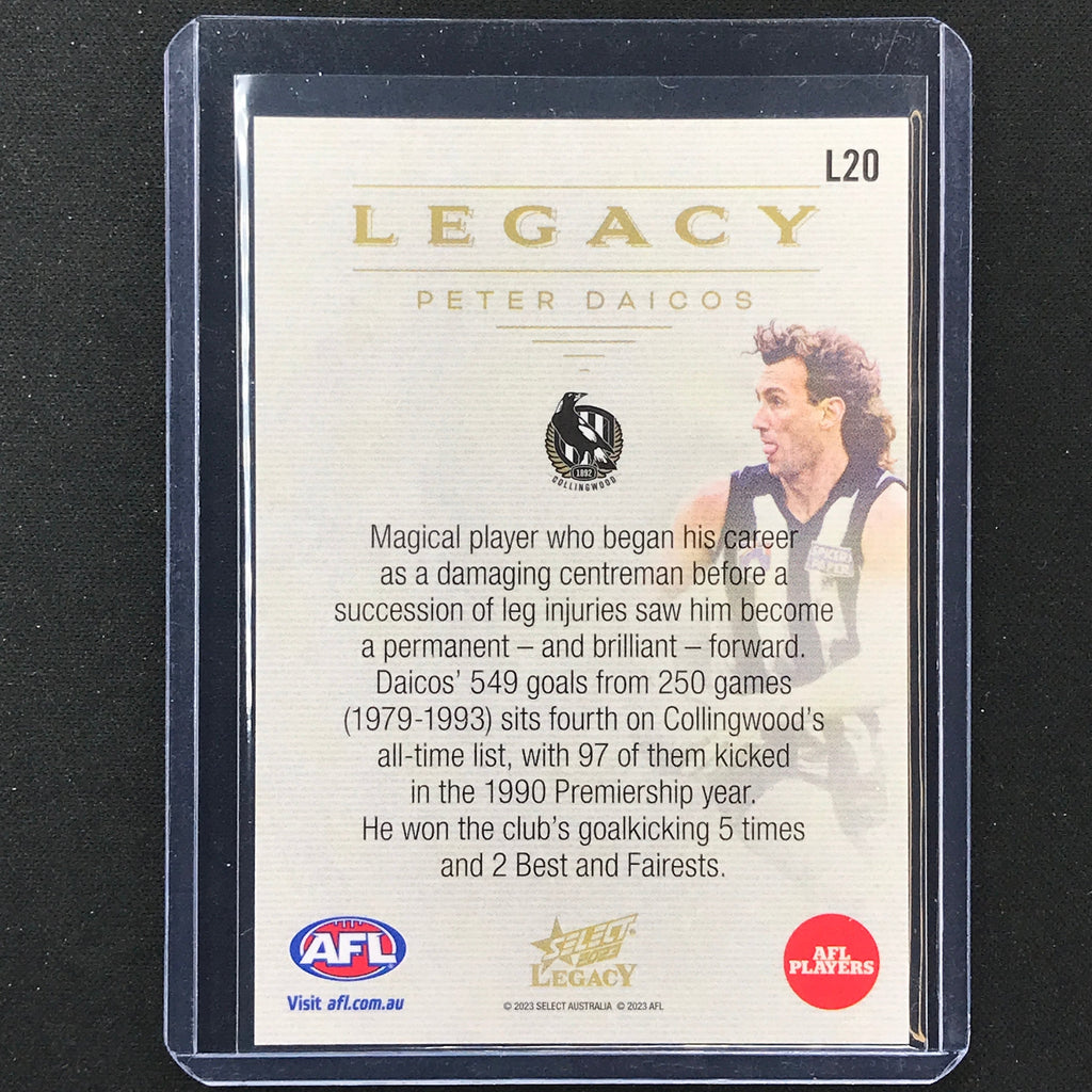2023 Legacy Afl Peter Daicos Legacy Historical Ssp 20/35 – Cherry ...