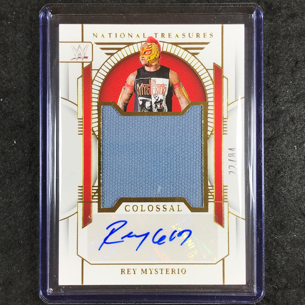 2024 National Treasures WWE REY MYSTERIO Colossal Mat Materials Relic ...