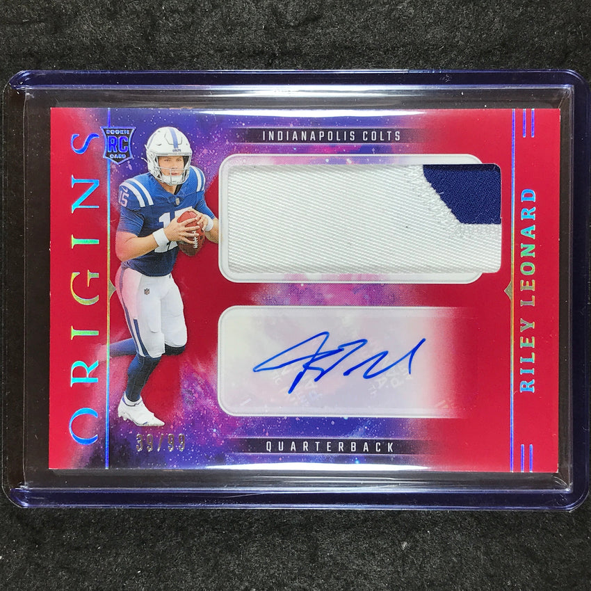 2025 Origins Football RILEY LEONARD Rookie Jumbo Patch Auto Red 39/99 ...