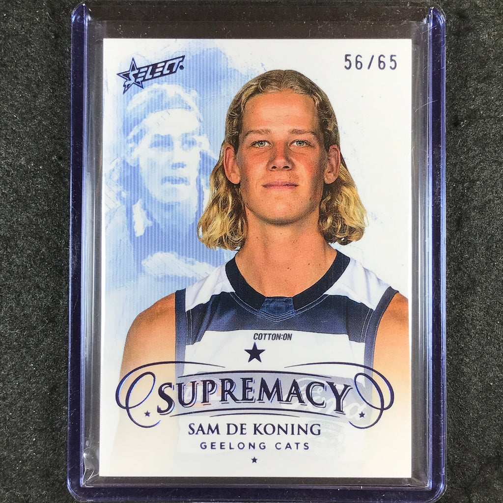 2024 Select AFL Supremacy SAM DE KONING Blue Portrait 56/65 #58 ...