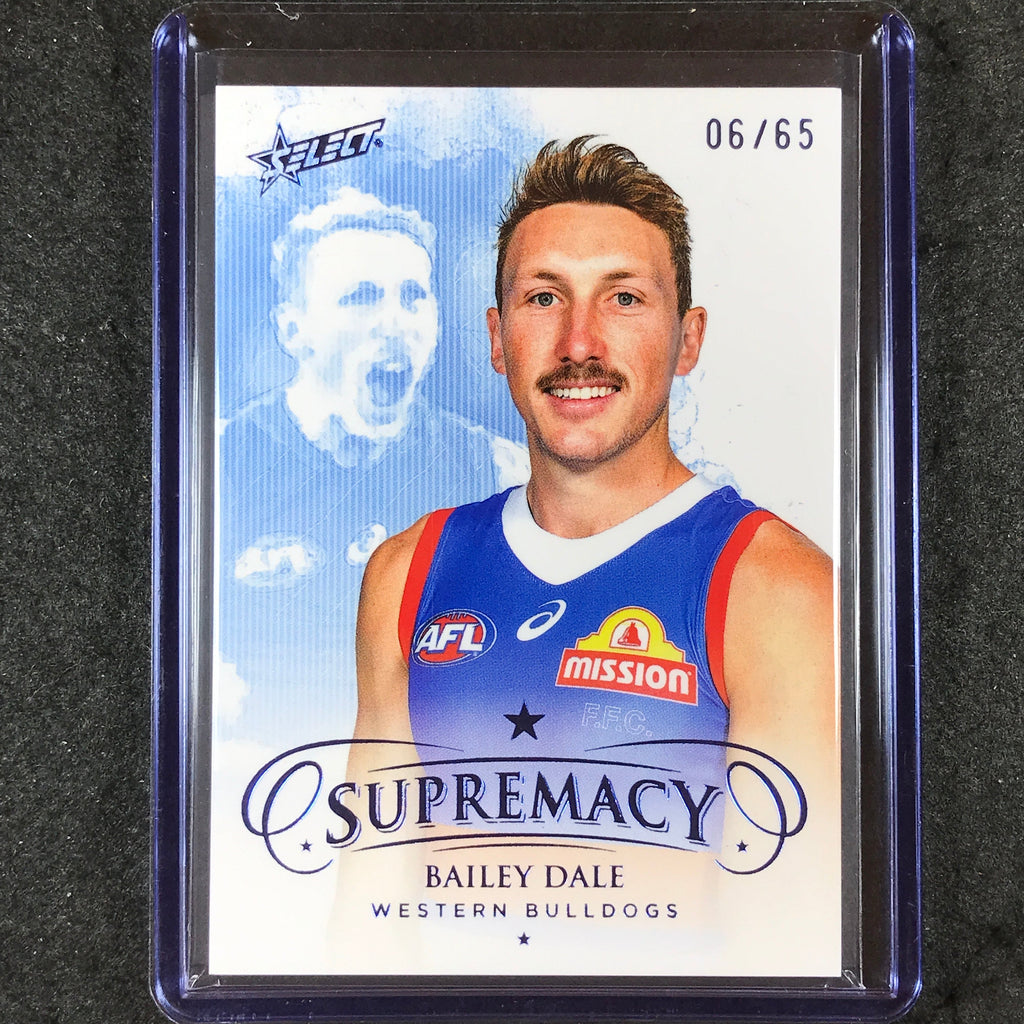 2024 Select AFL Supremacy BAILEY DALE Blue Portrait 6/65 #155 – Cherry ...