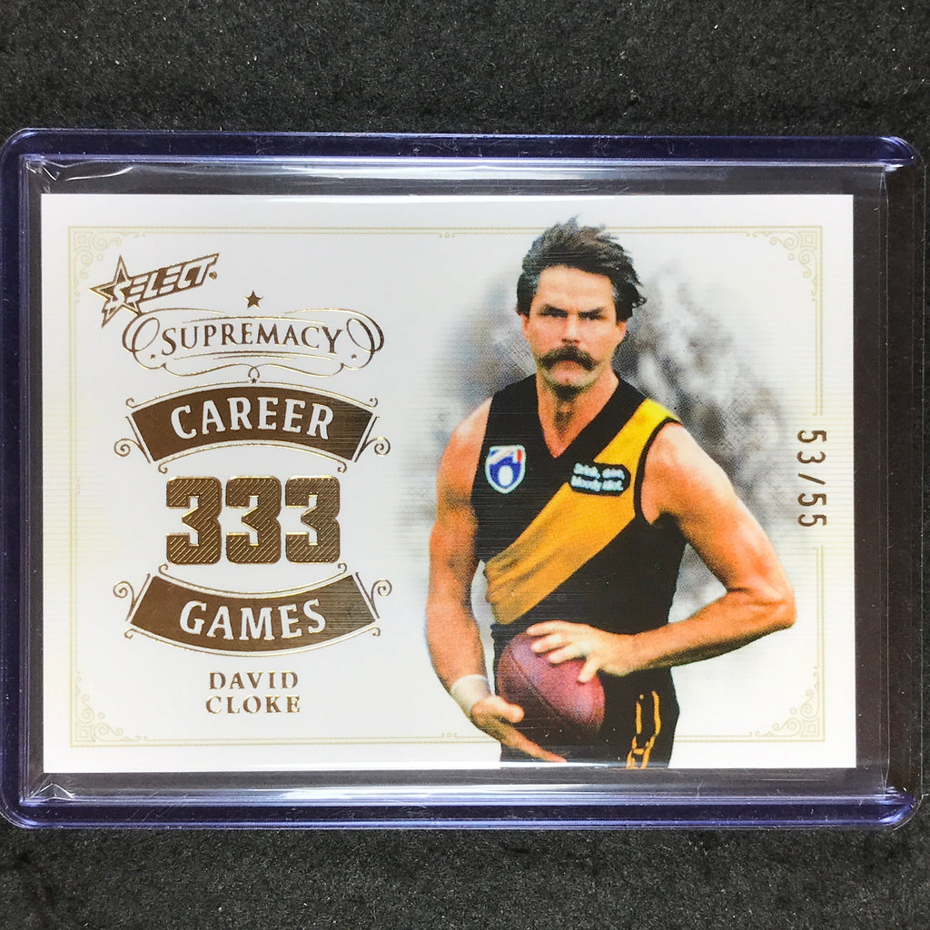 2024 Select AFL Supremacy DAVID CLOKE Career Games 53/55 #DCE – Cherry ...