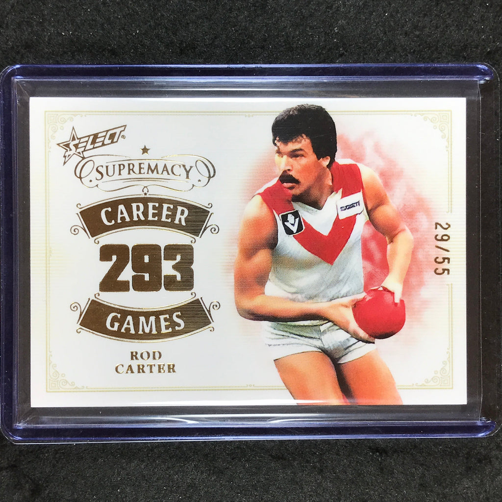 2024 Select AFL Supremacy ROD CARTER Career Games 29/55 #RC – Cherry ...