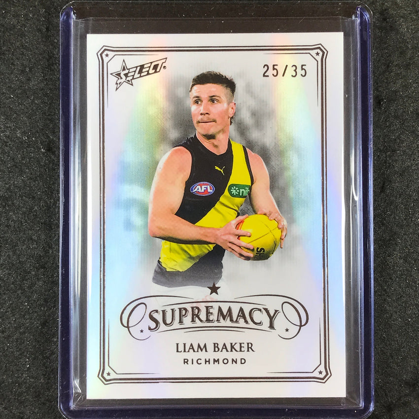 2024 Select AFL Supremacy LIAM BAKER Black Pearl 25/35 #118 – Cherry Collectables
