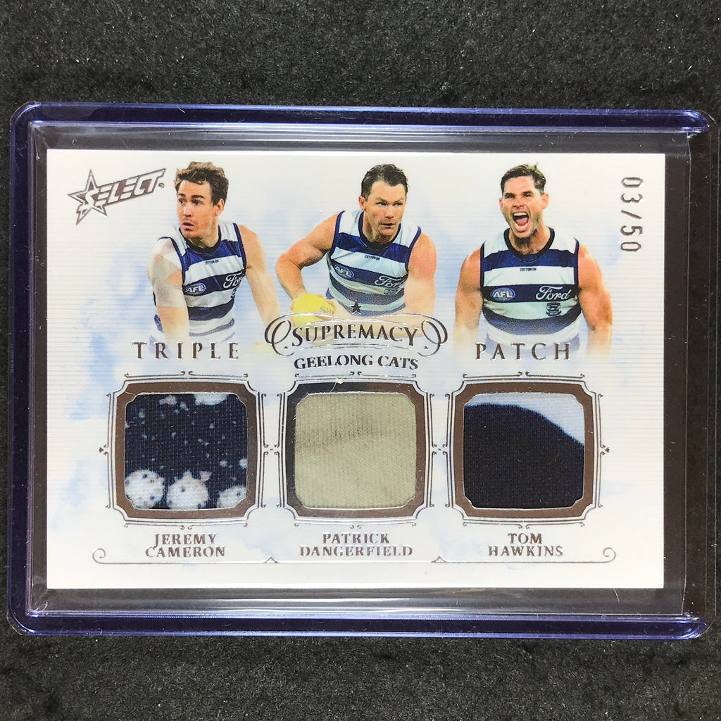 2024 Select AFL Supremacy CAMERON DANGERFIELD HAWKINS Triple Patch 3/5 ...