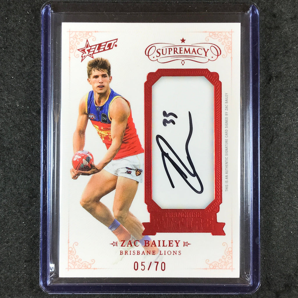 2024 Select AFL Supremacy ZAC BAILEY Franchise Future Signature Auto 5 ...