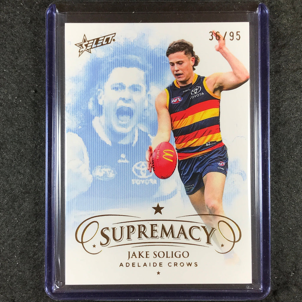 2024 Select AFL Supremacy JAKE SOLIGO Gold 36/95 #8 – Cherry Collectables