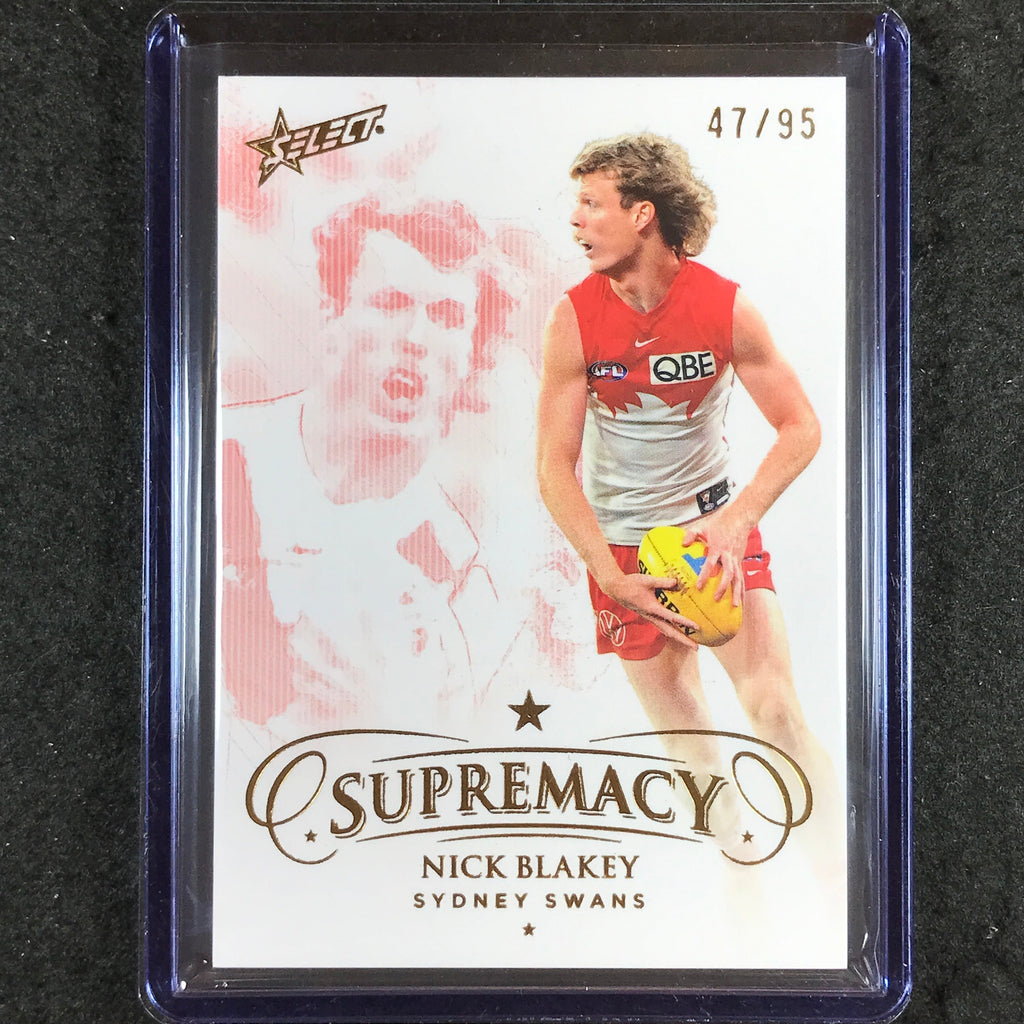 2024 Select AFL Supremacy NICK BLAKEY Gold 47/95 #136 – Cherry Collectables