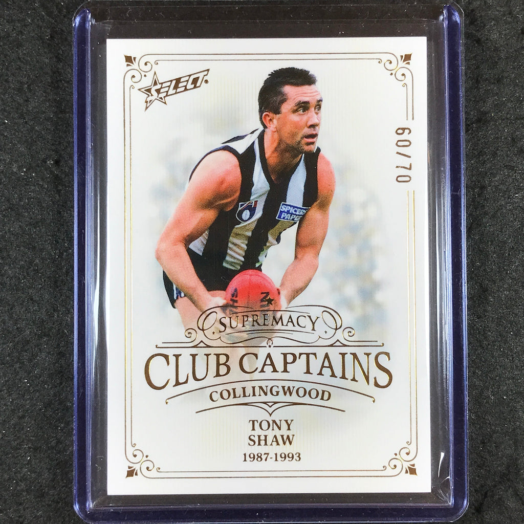 2024 Select AFL Supremacy TONY SHAW Club Captains 60/70 #15 – Cherry ...