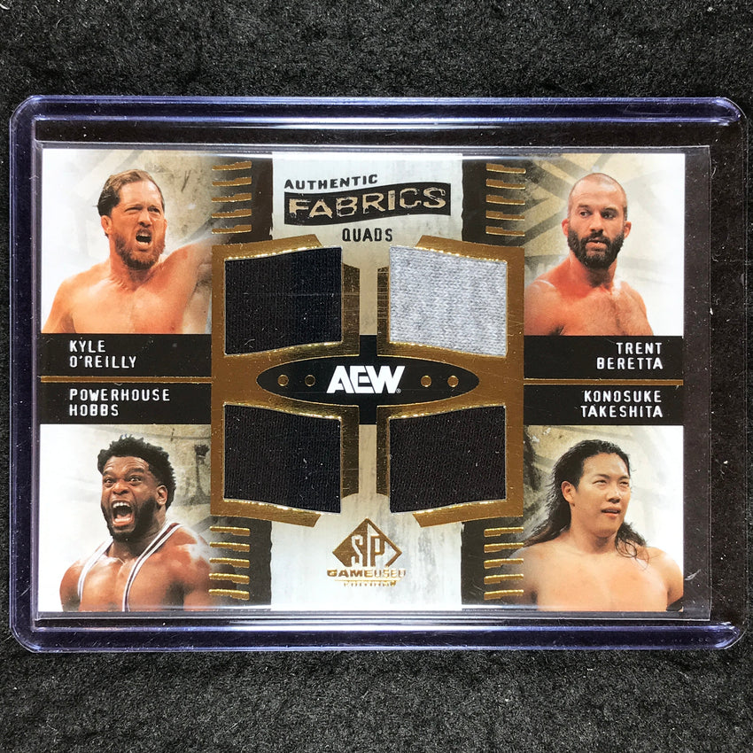 2025 AEW SP Game Used O'REILLY HOBBS BERETTA TAKESHITA Quad Fabrics #O ...