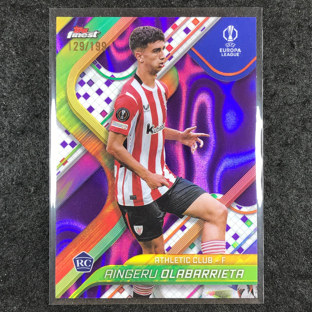 2024-25 Finest UEFA Club Comp AINGERU OLABARRIETA Rookie Purple Lava ...
