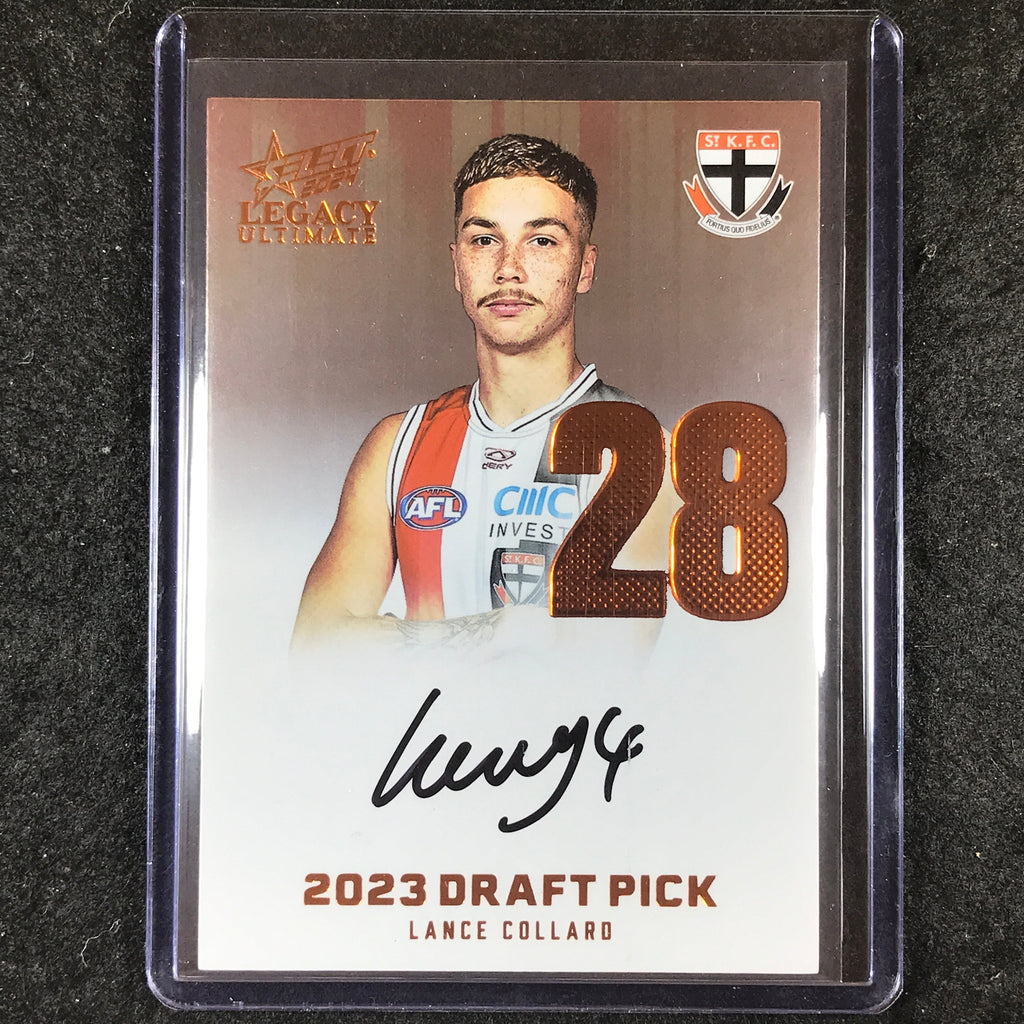 2024 Select AFL Legacy Ultimate LANCE COLLARD Draft Pick Signatures 75 ...