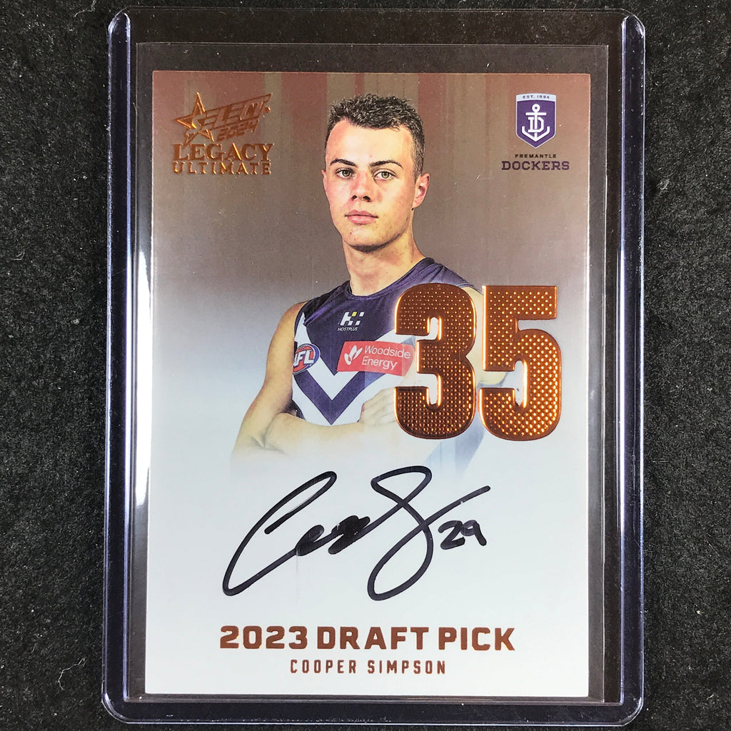 2024 Select AFL Legacy Ultimate COOPER SIMPSON Draft Pick Signatures 1 ...