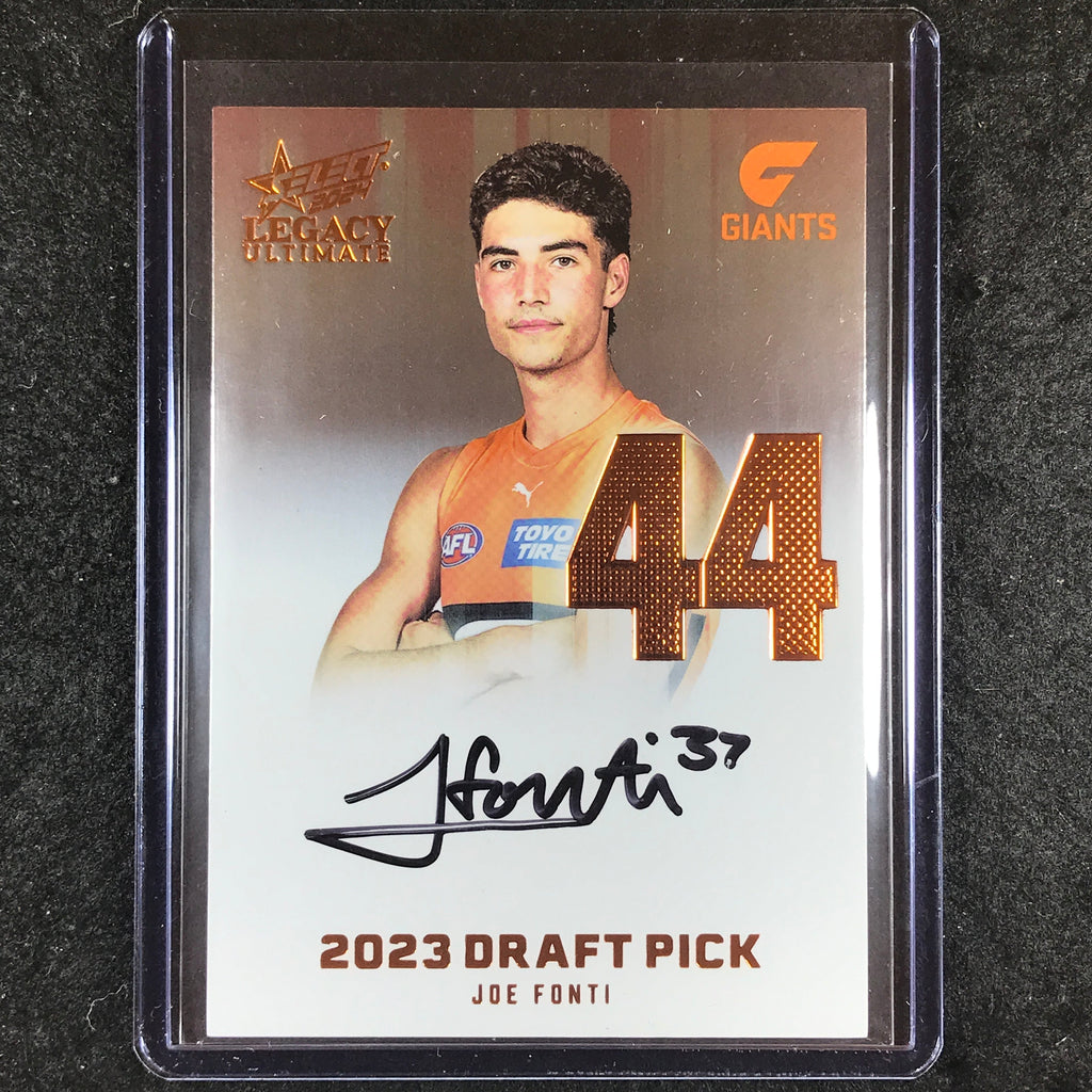 2024 Select AFL Legacy Ultimate JOE FONTI Draft Pick Signatures Copper ...