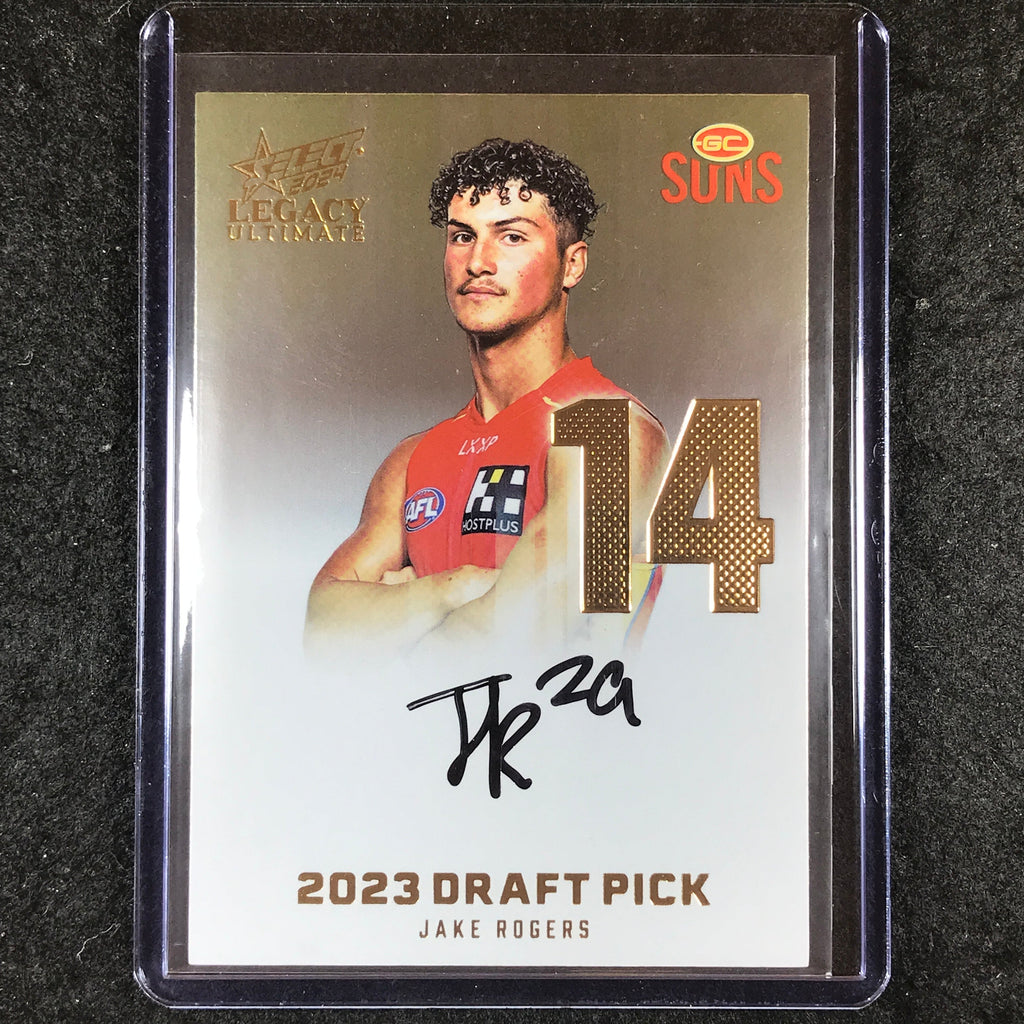 2024 Select AFL Legacy Ultimate JAKE ROGERS Draft Pick Signatures Gold ...