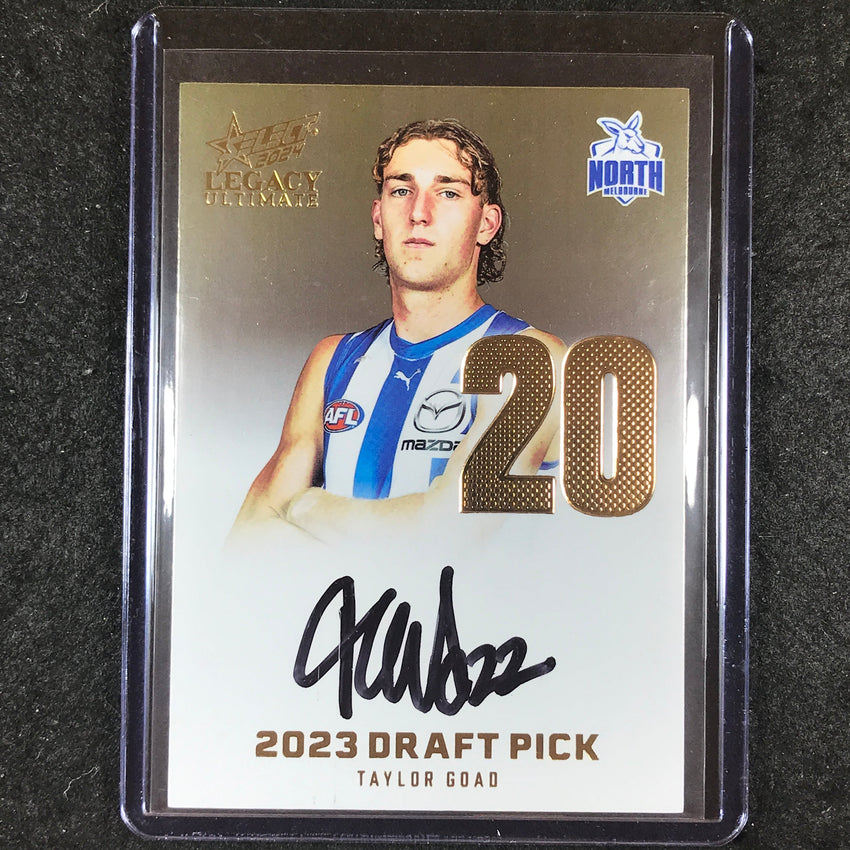 2024 Select AFL Legacy Ultimate TAYLOR GOAD Draft Pick Signatures Gold ...