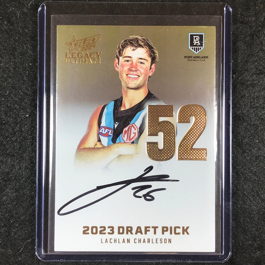2024 Select AFL Legacy Ultimate LACHLAN CHARLESON Draft Pick Signature ...