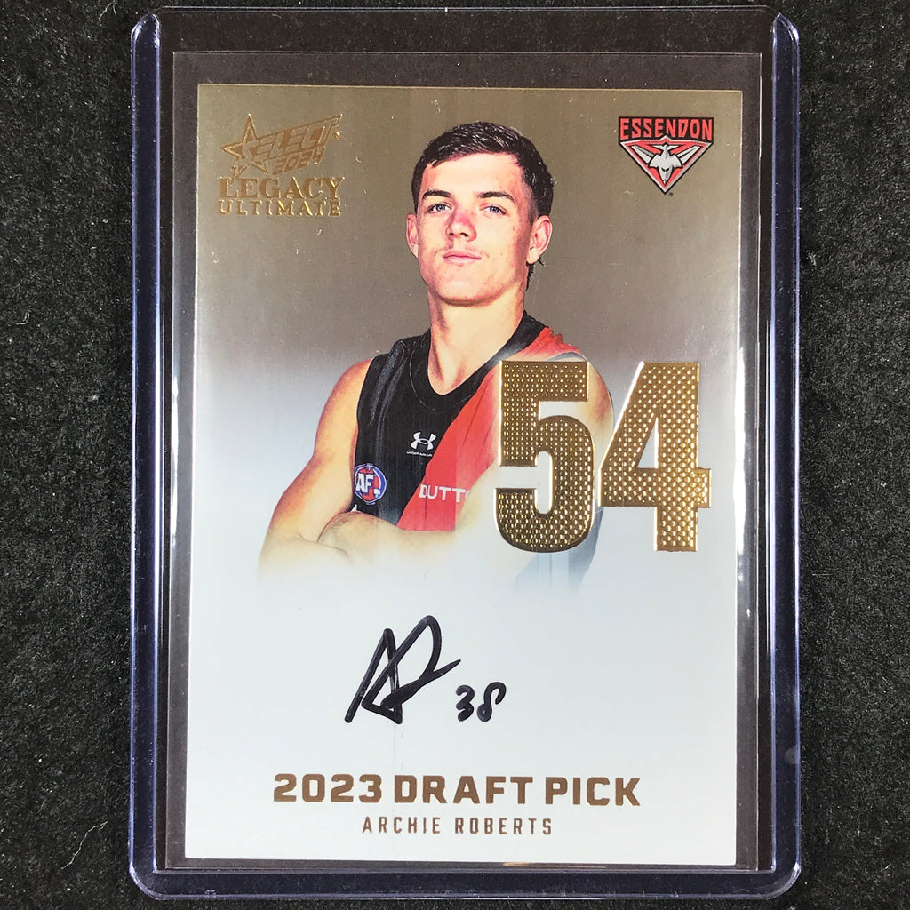 2024 Select AFL Legacy Ultimate ARCHIE ROBERTS Draft Pick Signatures G ...