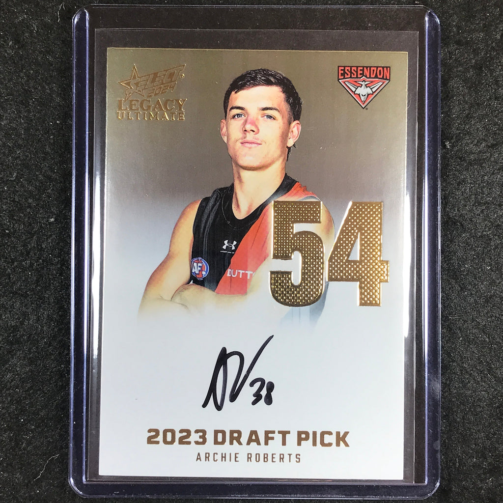 2024 Select AFL Legacy Ultimate ARCHIE ROBERTS Draft Pick Signatures G ...