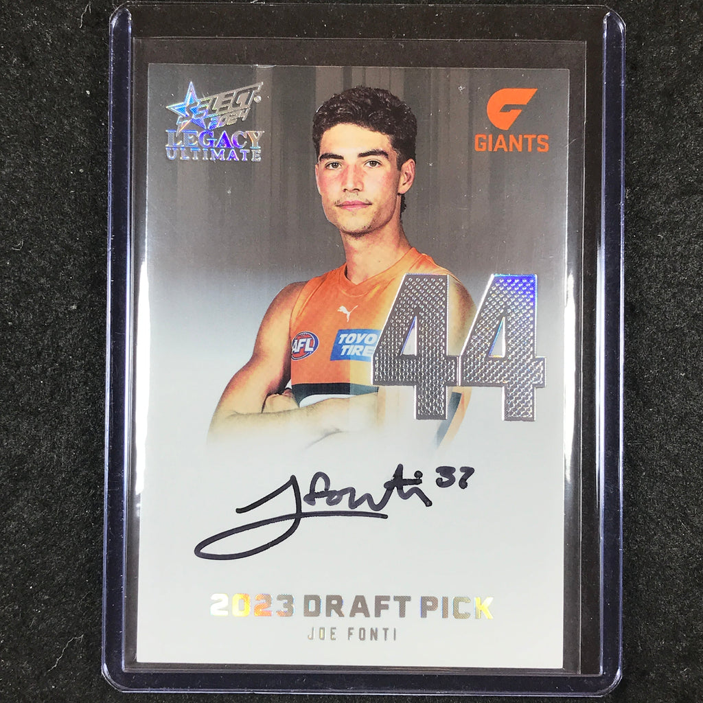 2024 Select AFL Legacy Ultimate JOE FONTI Draft Pick Signatures Platin ...