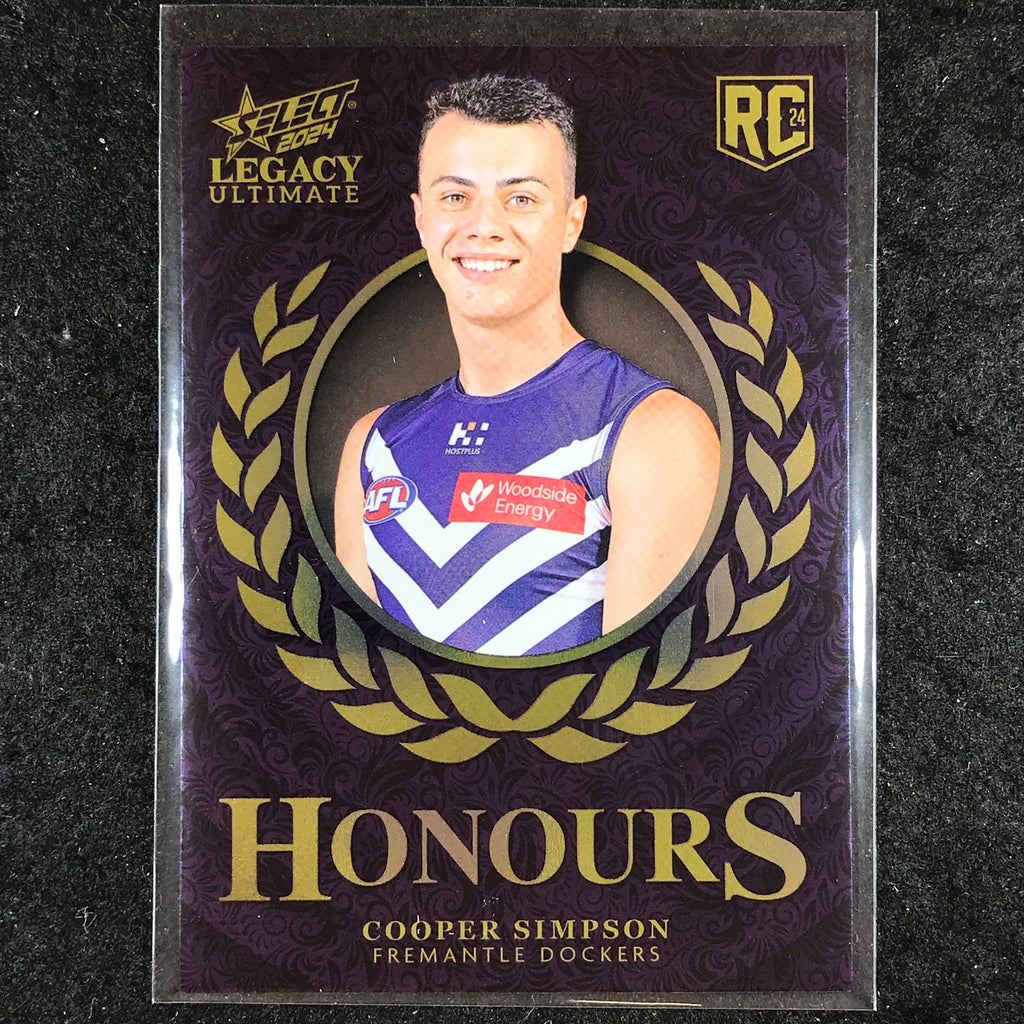 2024 Select AFL Legacy Ultimate COOPER SIMPSON Honours Rookie 190/255 ...