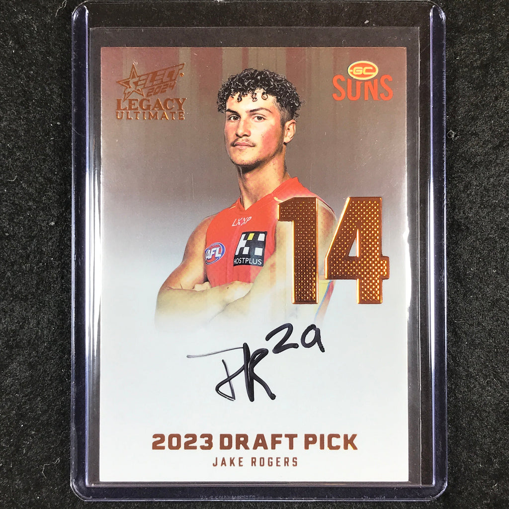 2024 Select AFL Legacy Ultimate JAKE ROGERS Draft Pick Signatures Copp ...