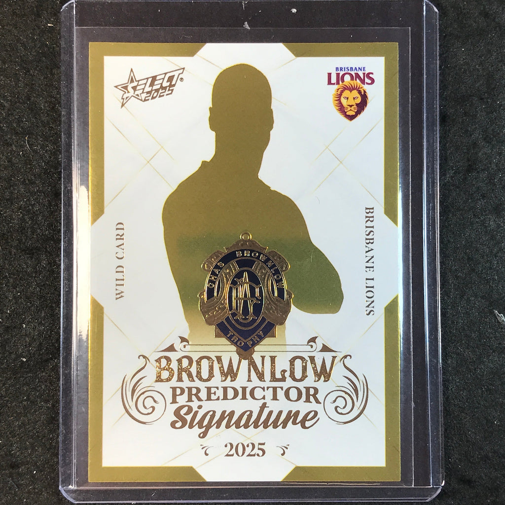 2025 AFL Footy Stars BRISBANE WILD CARD Brownlow Predictor Signature 6 ...
