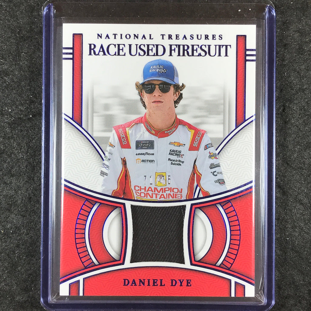 2024 National Treasures Racing DANIEL DYE Race Used Firesuit Relic Blu ...