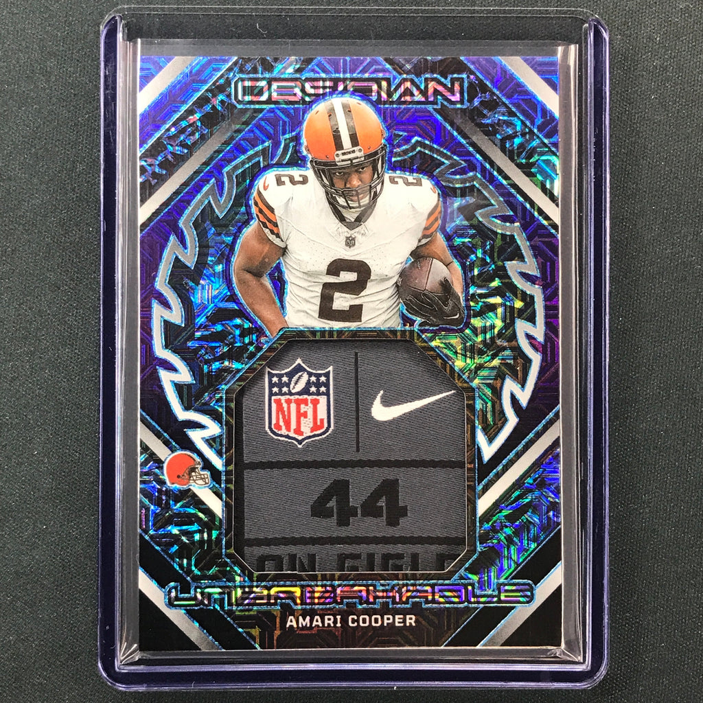 2023 Obsidian Football AMARI COOPER Unbreakable Patch Tag Deep Sea Moj ...