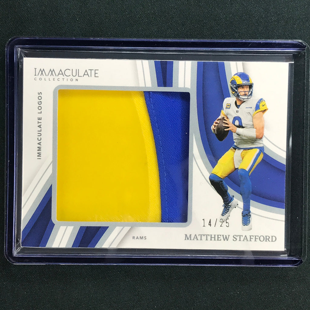 2023 Immaculate Football MATTHEW STAFFORD Immaculate Logos Patch Relic ...
