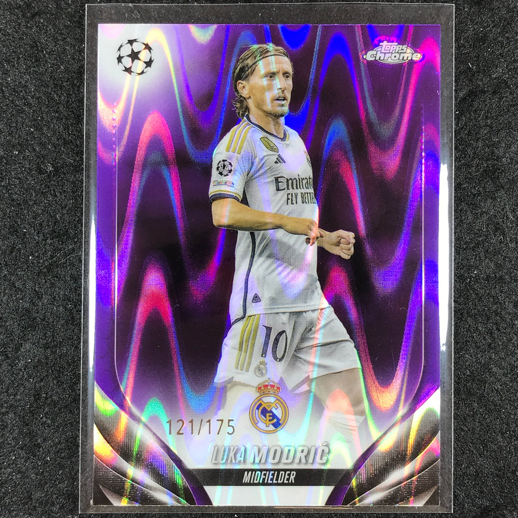2023-24 Topps Chrome UEFA Club Comp LUKA MODRIC Base Purple Ray Wave 1 ...
