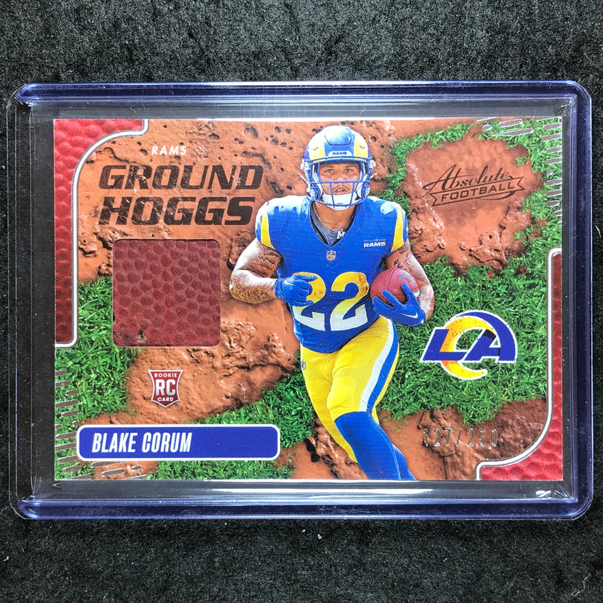 2024 Absolute Football BLAKE CORUM Ground Hoggs Rookie Ball Relic 127 ...