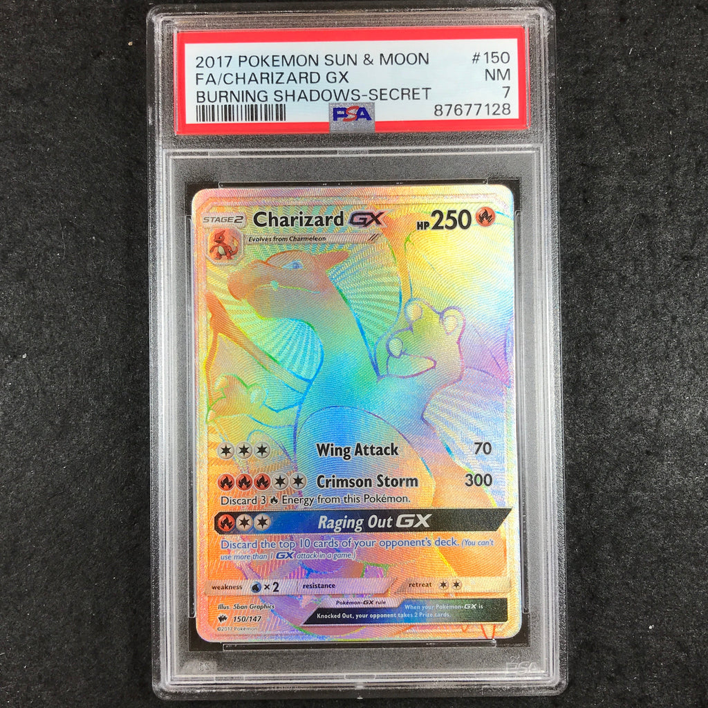 PSA 7 Charizard GX - 150/147 - Secret Rare Sun & Moon Burning Shadows ...