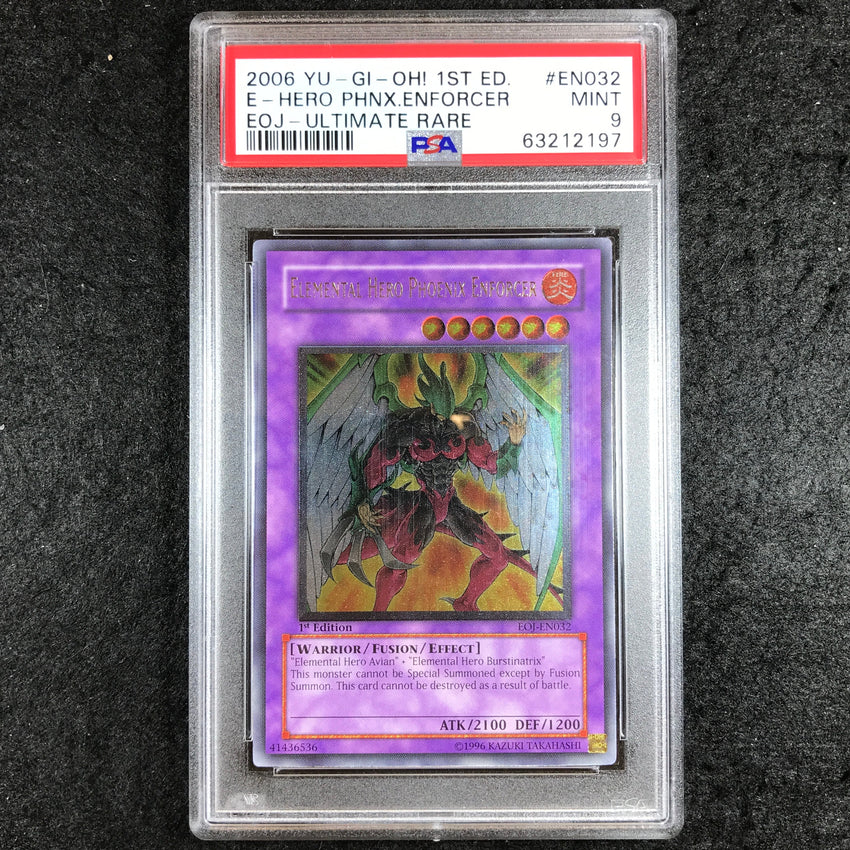 PSA 9 Elemental Hero Phoenix Enforcer - EOJ-EN032 - Ultimate Rare 1st – Cherry Collectables