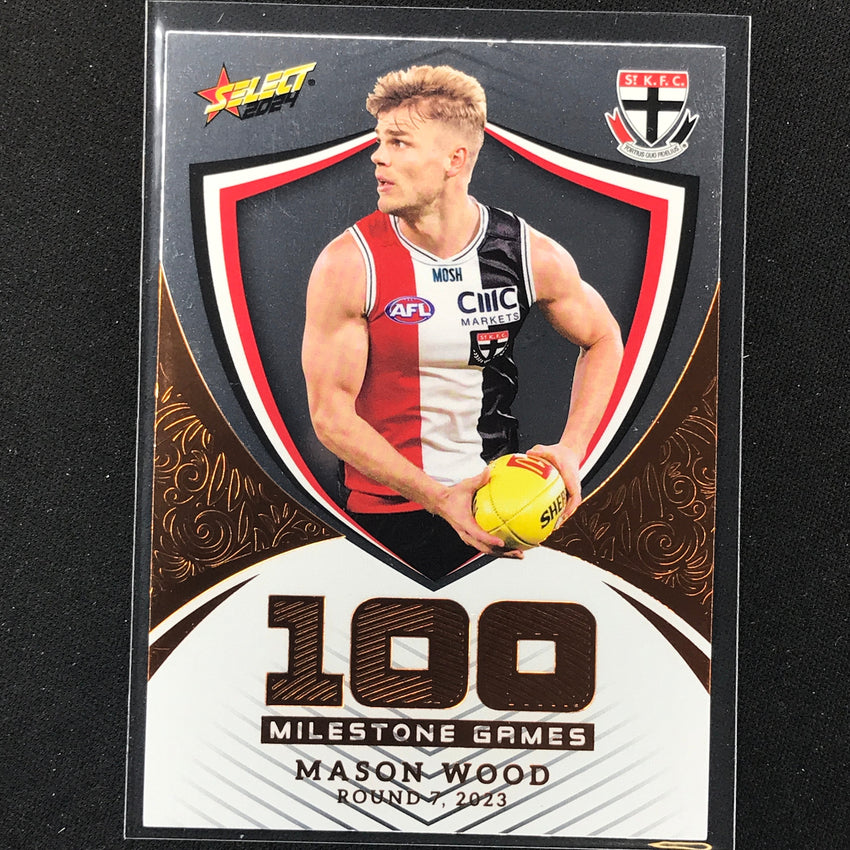 2024 Footy Stars Mason Wood Milestone Games Hobby 5/240 #84 – Cherry ...