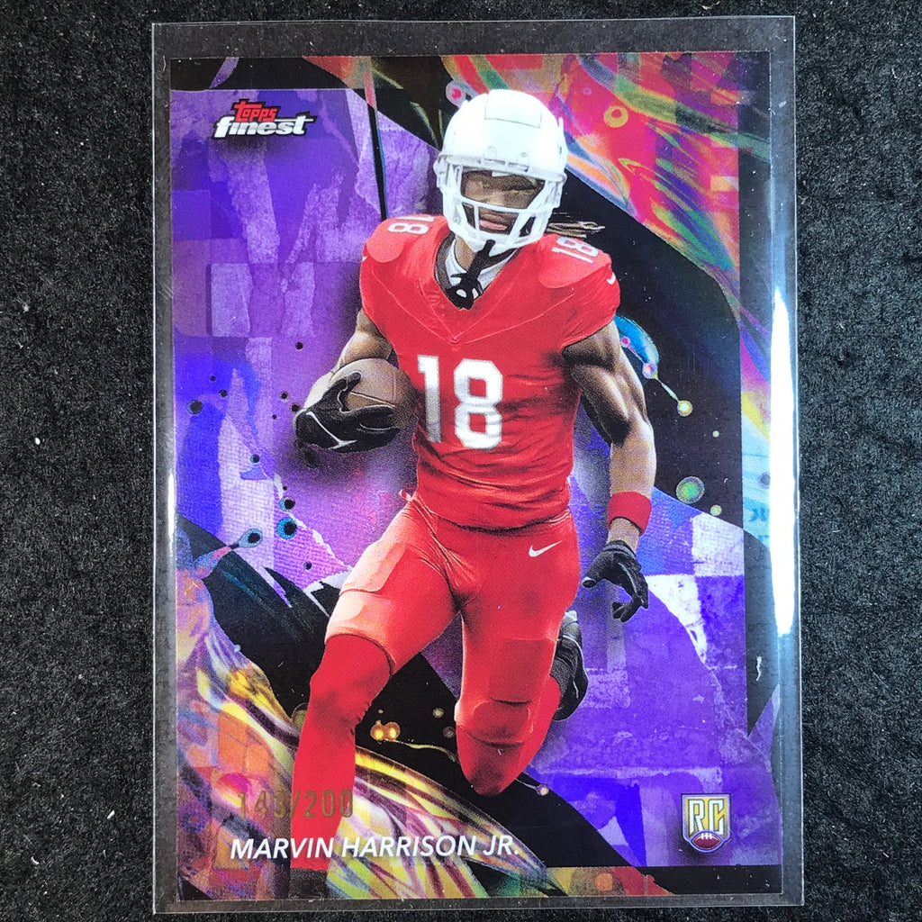 2024 Topps Finest NFL MARVIN HARRISON JR. Rookie Purple Refractor 143 ...