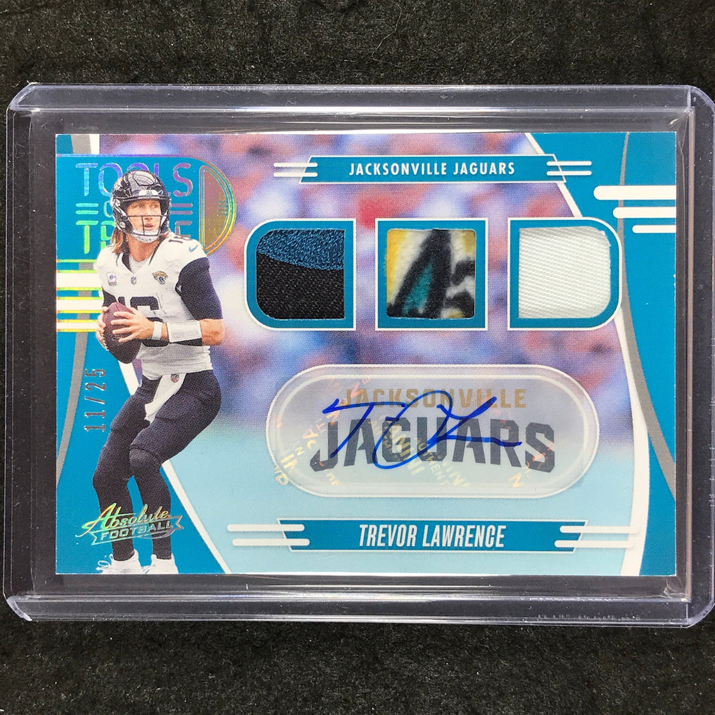 2025 Absolute TREVOR LAWRENCE Tools of the Trade Triple Patch Auto Pri ...