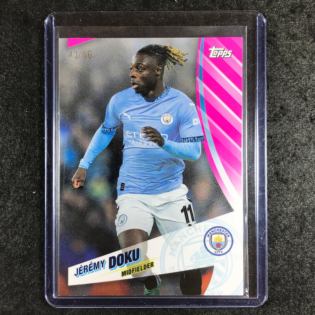 2024-25 Topps Blue Moon Manchester City JEREMY DOKU Base Pink 43/50 ...
