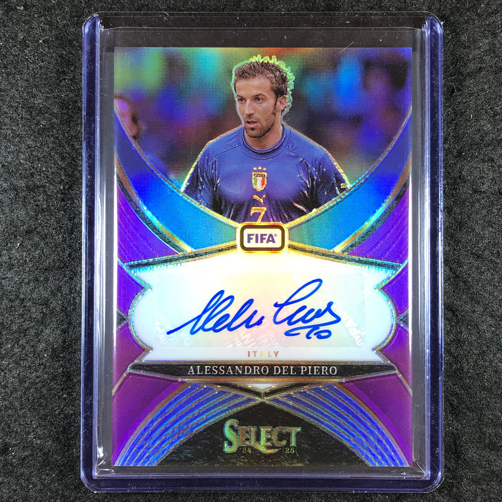 2024-25 Select FIFA ALESSANDRO DEL PIERO Select Signatures Auto Purple ...